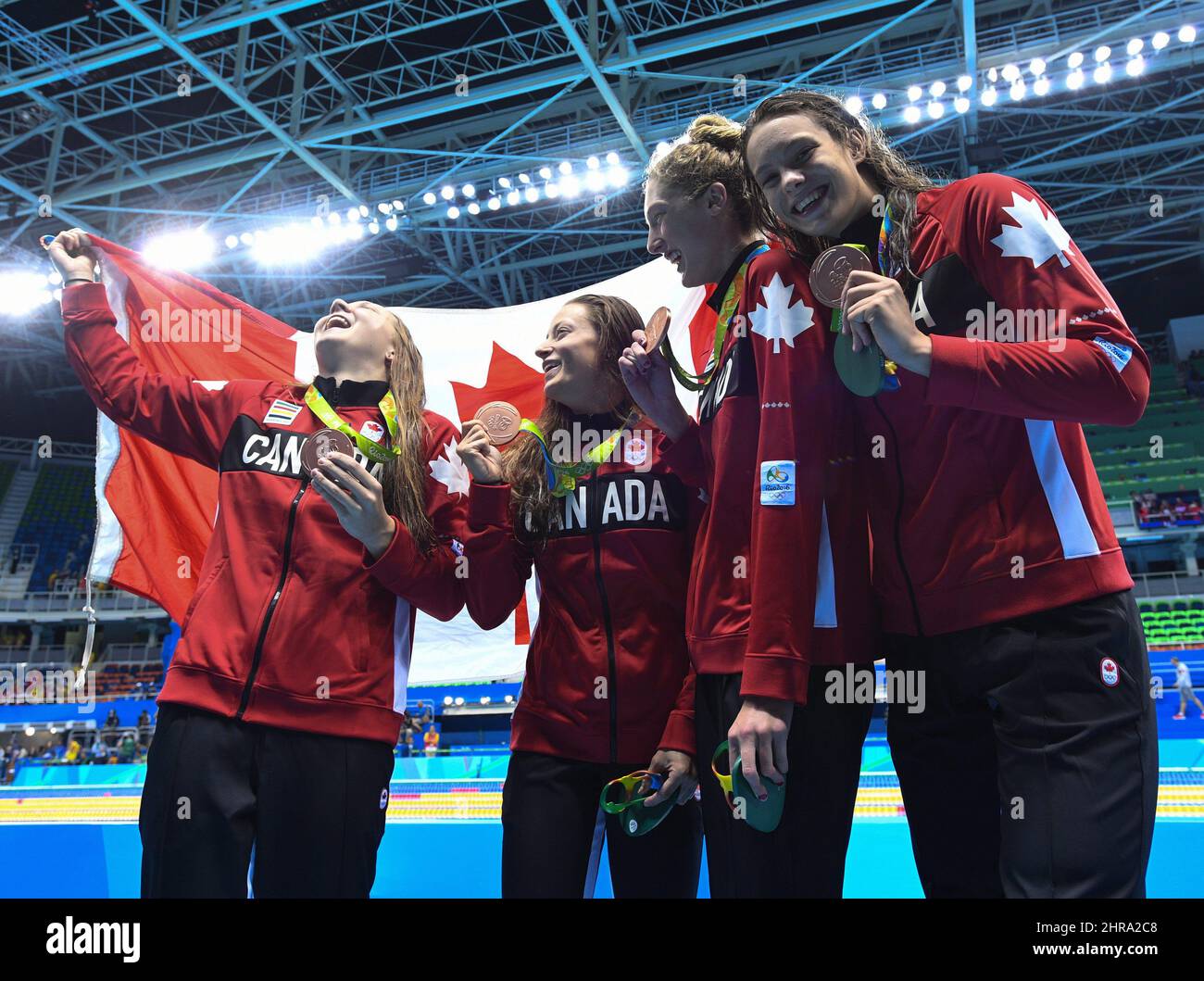 Canada's Brittany MacLean, Katerine Savard, Taylor Ruck, and Penny ...