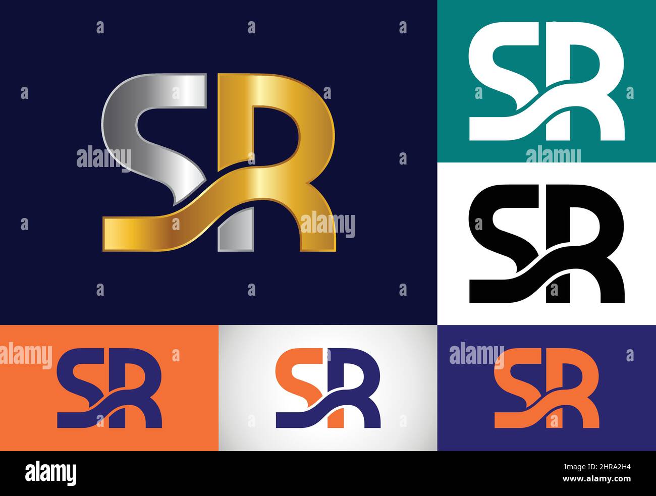 Initial Monogram Letter SR Logo Design Vector. Graphic Alphabet Symbol For Corporate Business ...