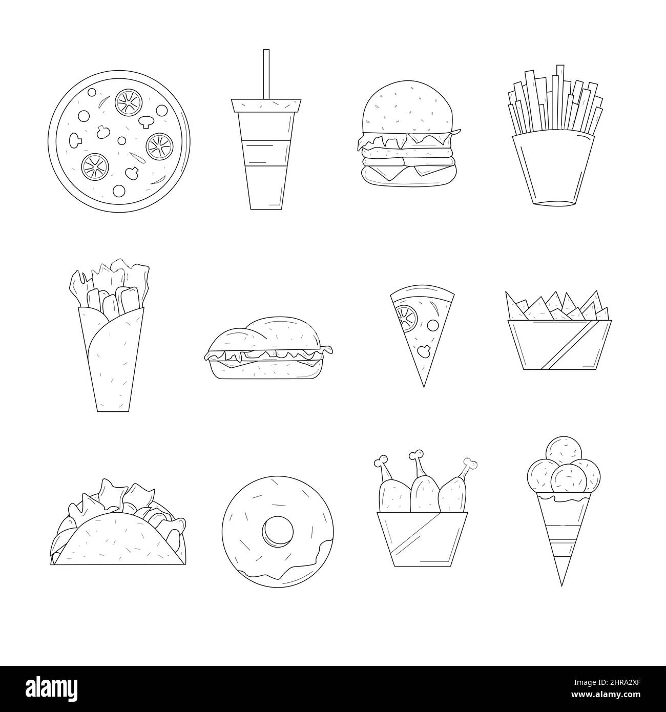 Icons taco food Black and White Stock Photos & Images - Alamy
