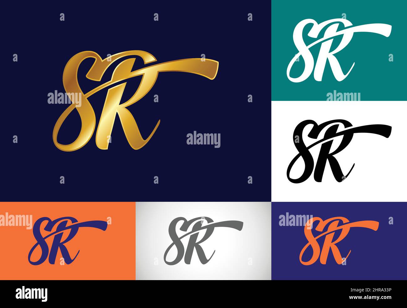 Initial Monogram Letter SR Logo Design Vector. Graphic Alphabet Symbol ...