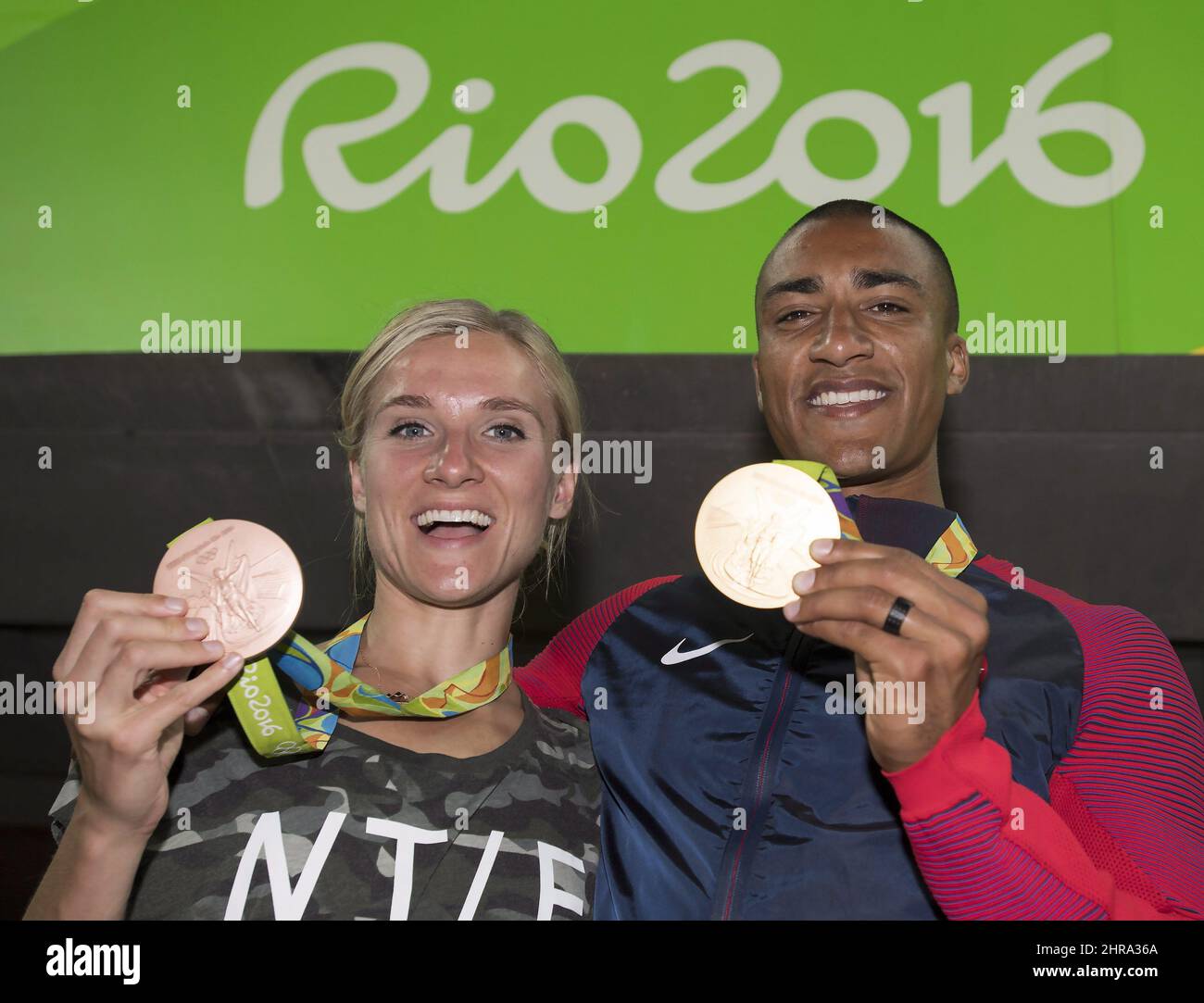 Canada's bronze medal heptathlete Brianne Theisen-Eaton and husband ...