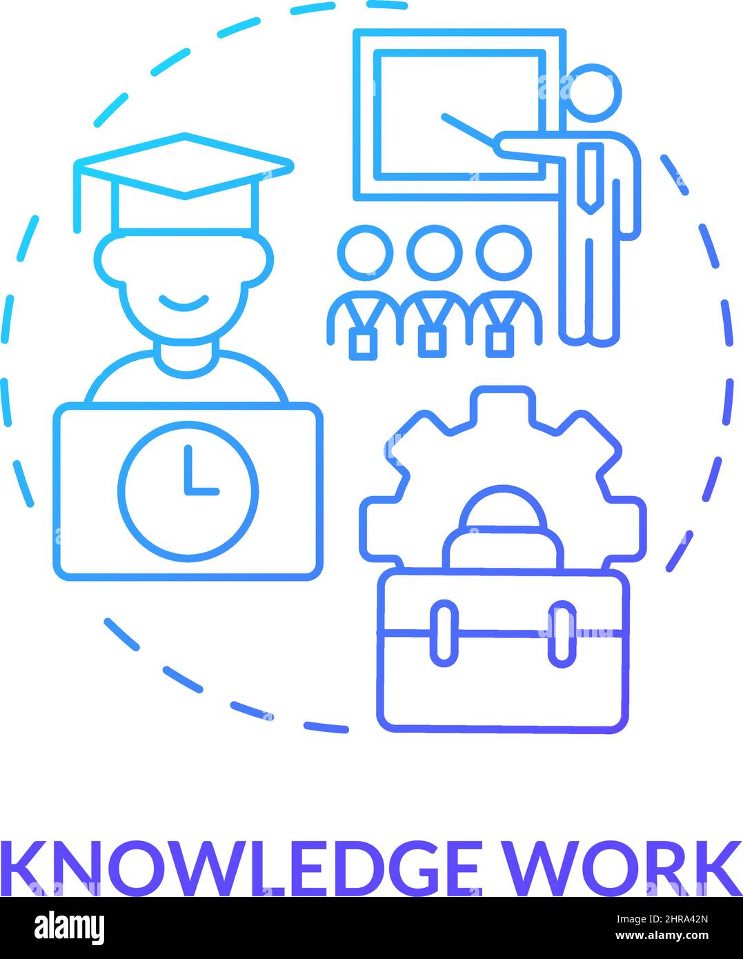 Knowledge work blue gradient concept icon Stock Vector Image & Art - Alamy