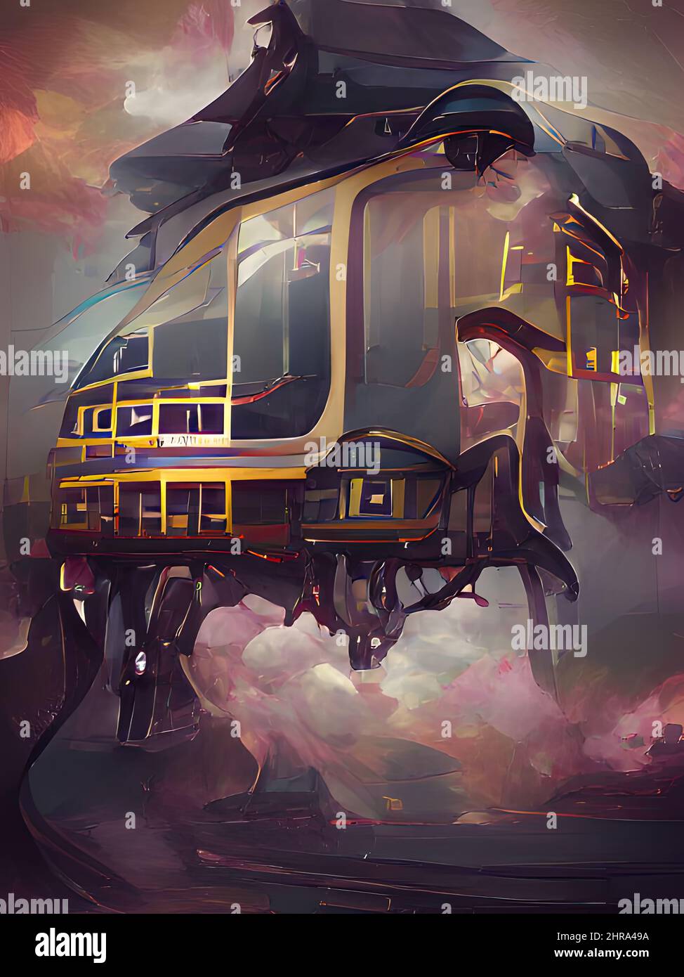 Beautiful colored drawing of steampunk machines Stock Photo - Alamy