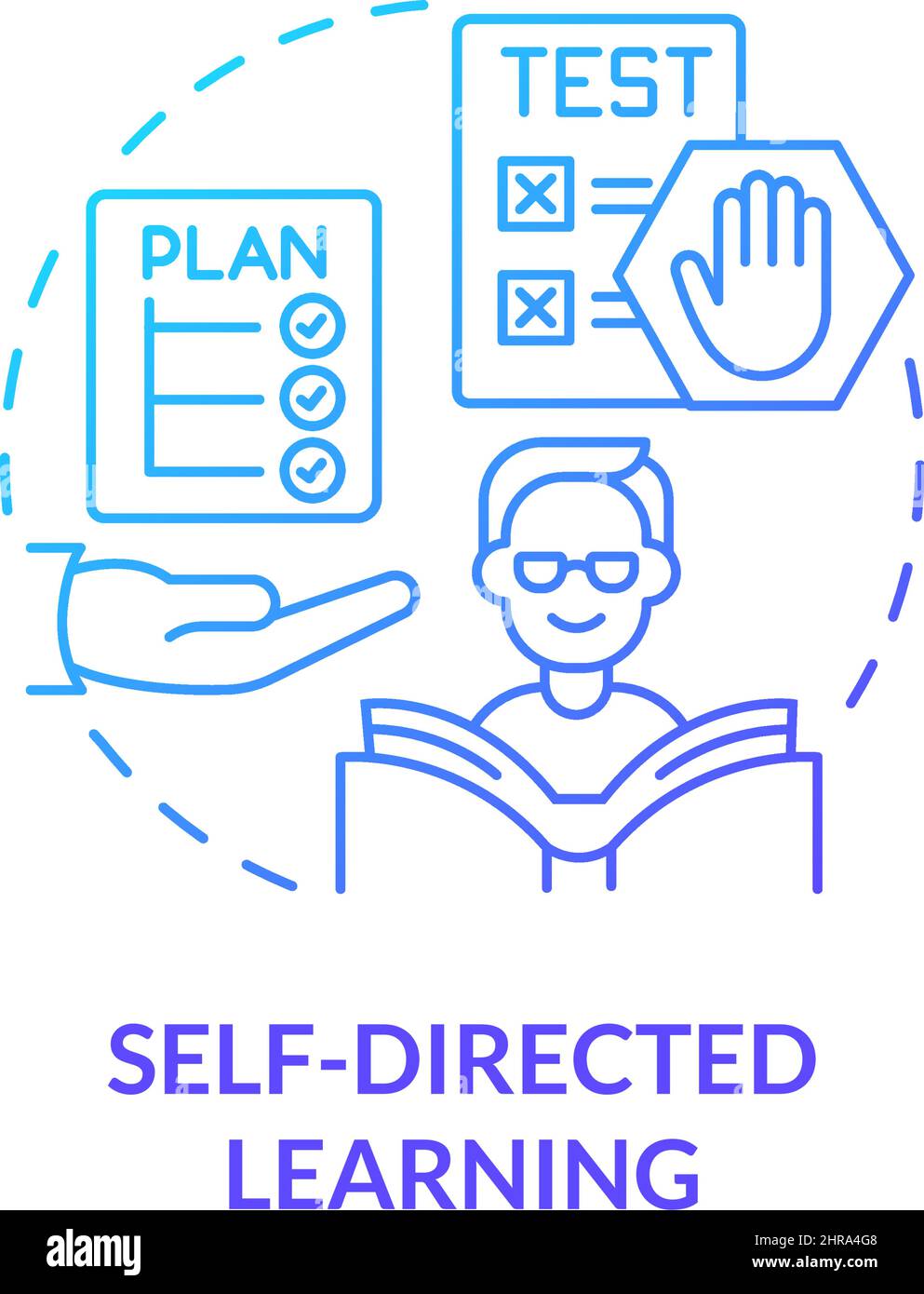 Self directed learning blue gradient concept icon Stock Vector Image ... Self directed learning blue gradient concept icon Stock Vector Image ...