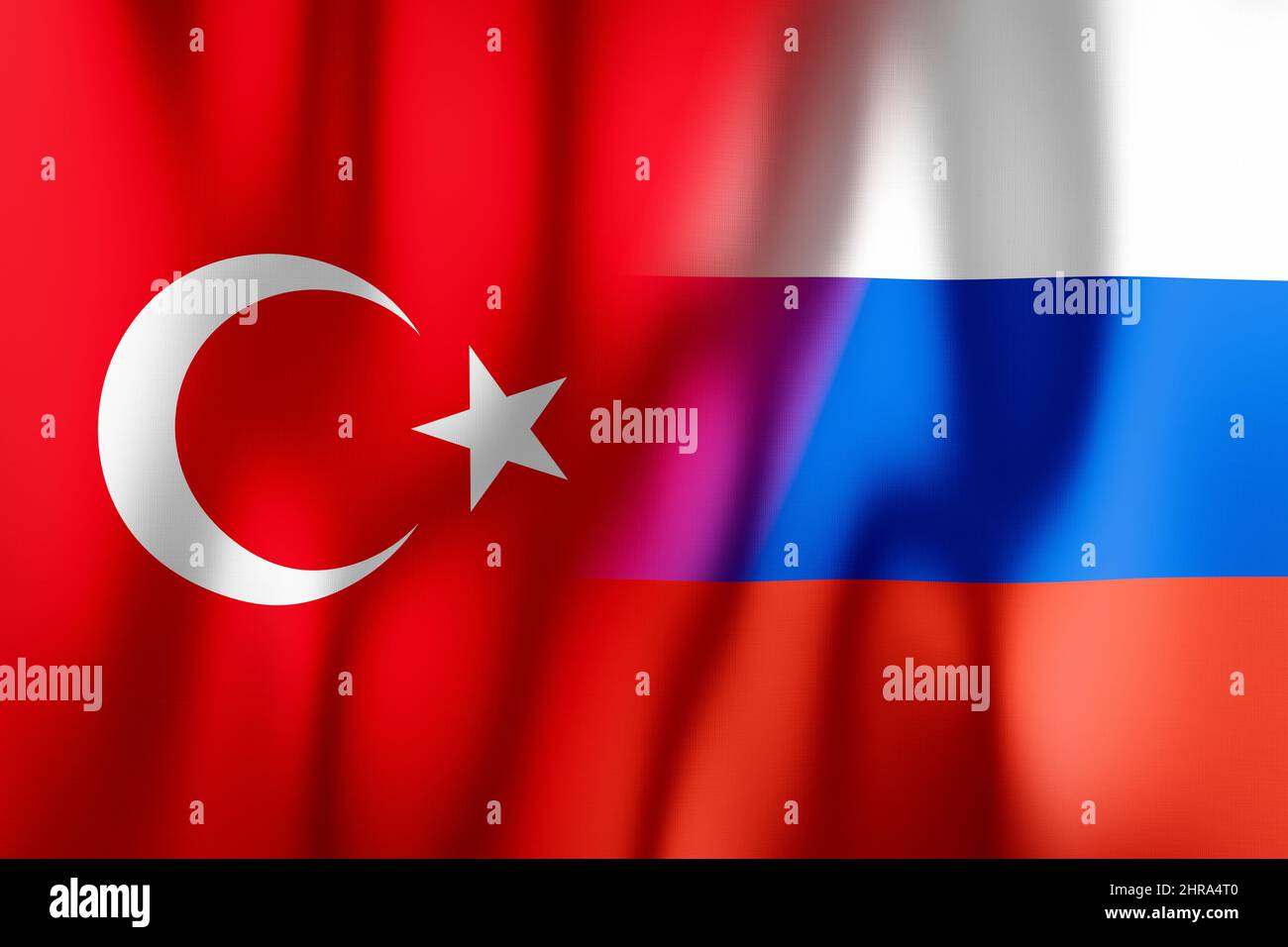 Flags of Turkey and Russia - 3D illustration Stock Photo - Alamy