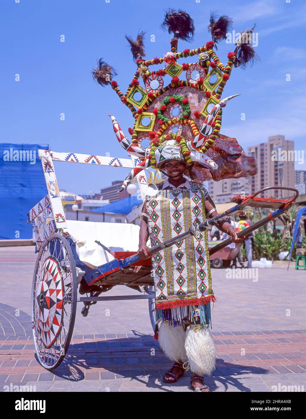 Zulu Rickshaw puller, Durban, KwaZulu-Natal Province, Republic of South ...