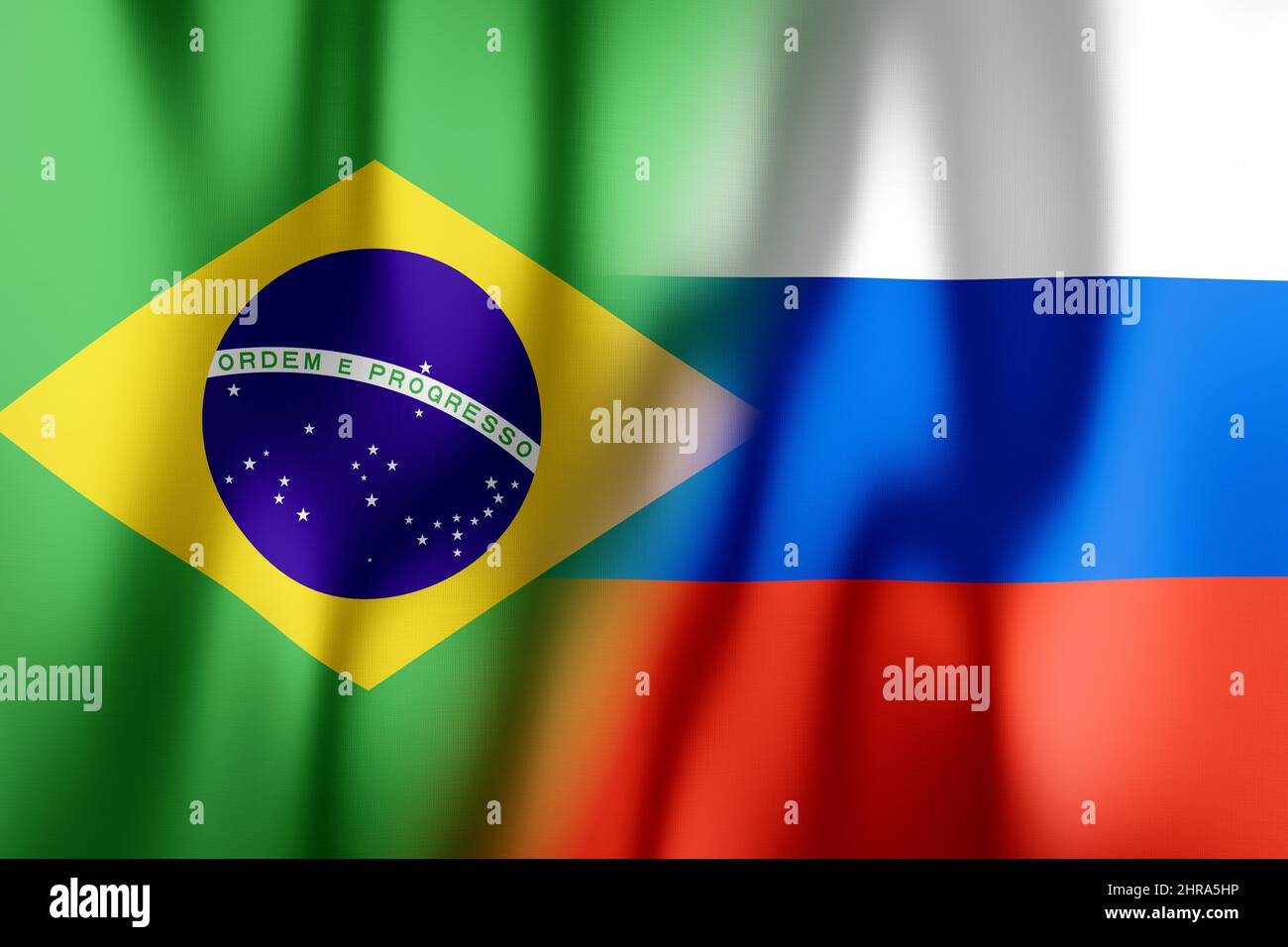 Flags of Brazil and Russia - 3D illustration Stock Photo - Alamy