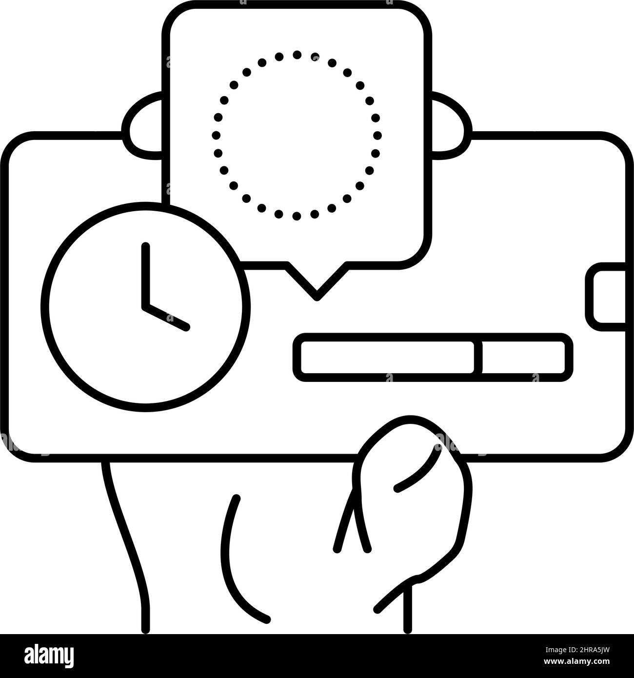 downloading process ephemeral line icon vector illustration Stock ...