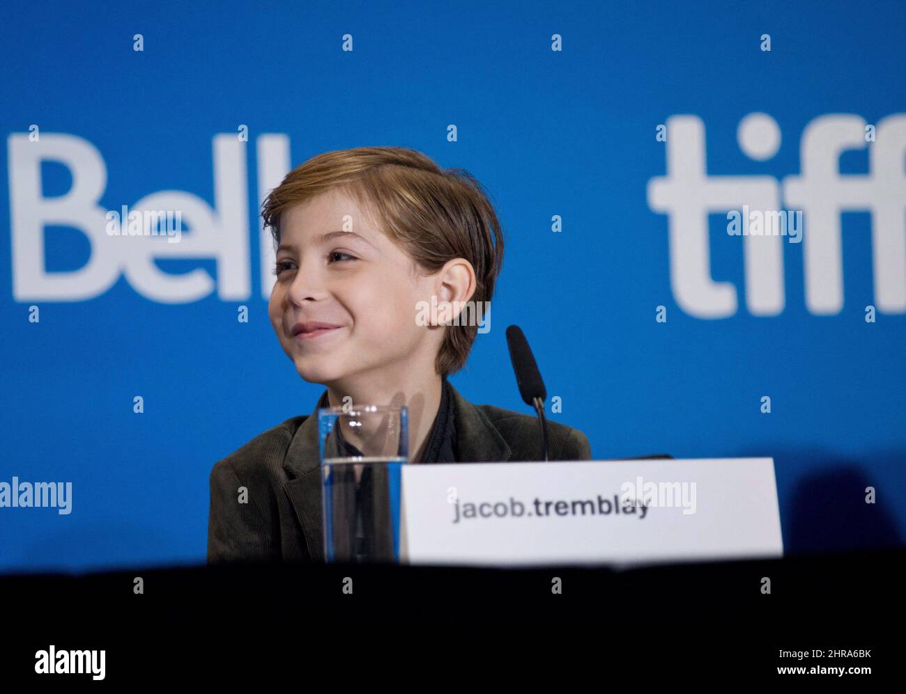 Actor Jacob Tremblay smiles during a press conference for "Burn Your ...