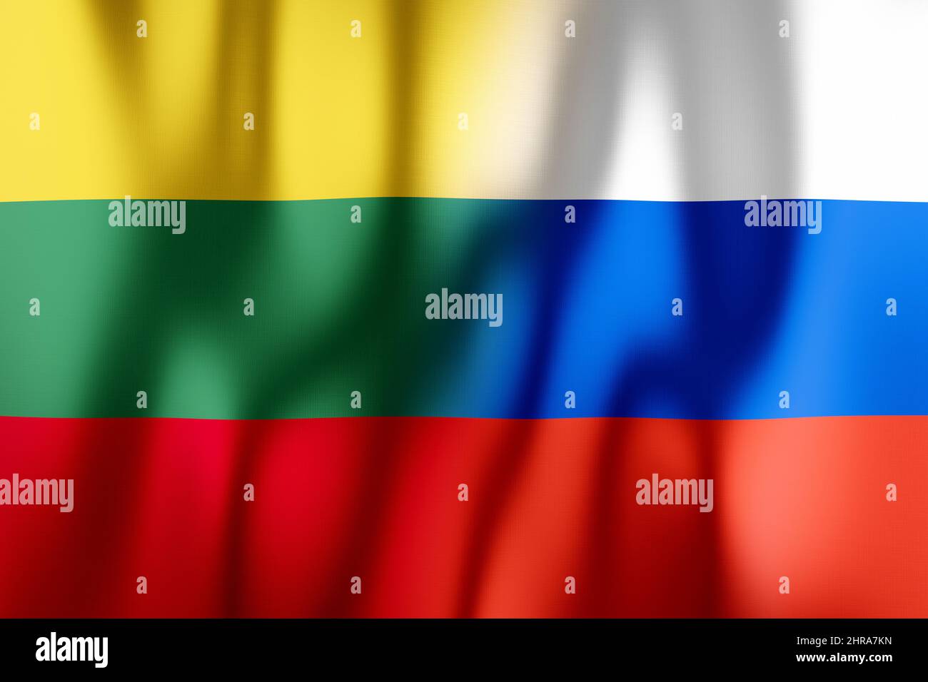 Flags of Lithuania and Russia - 3D illustration Stock Photo - Alamy