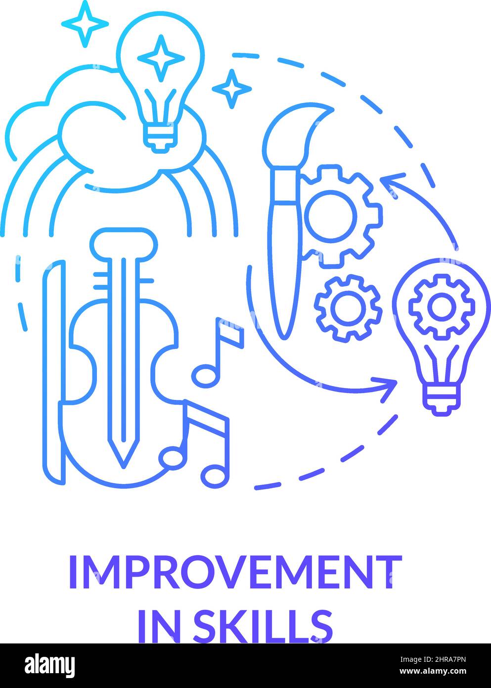 Improvement in skills blue gradient concept icon Stock Vector Image ...
