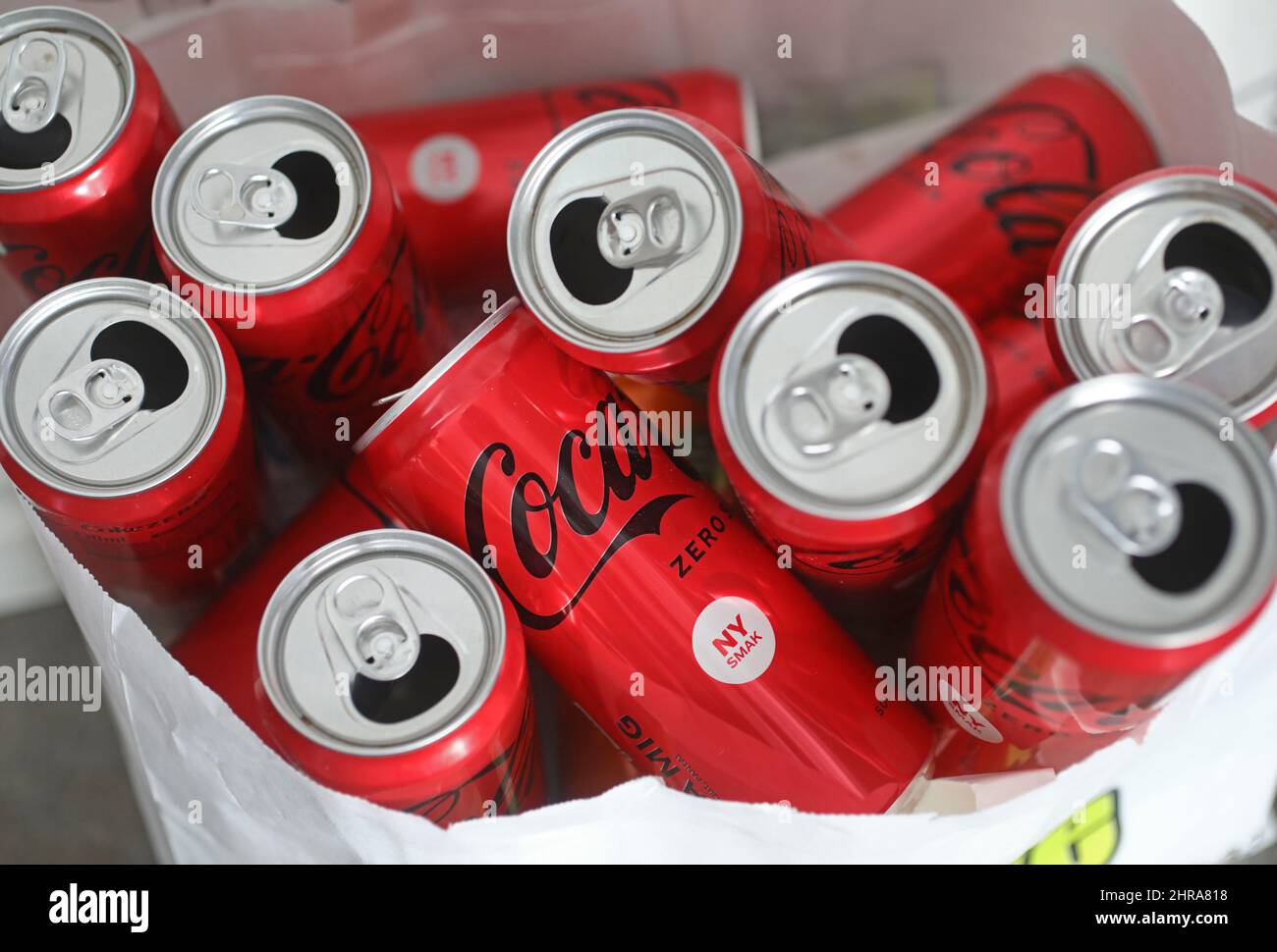 Coca Cola Zero cans in a kitchen Stock Photo - Alamy