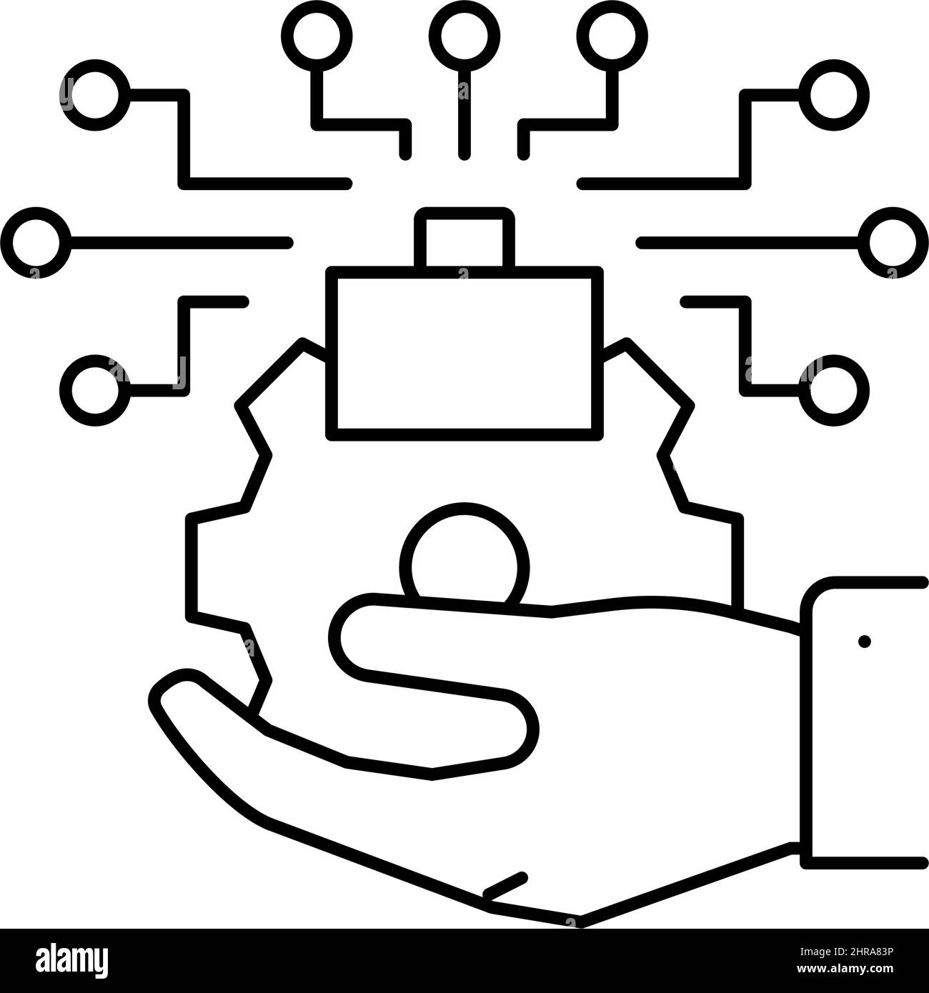 promoting technology commercialization line icon vector illustration ...