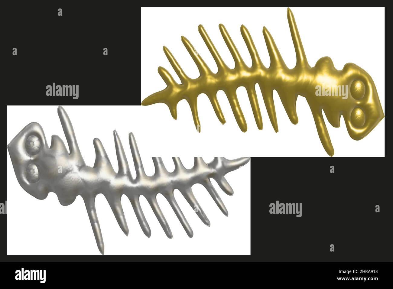 Abstract Silver Golden Lizards Couple 3D Illustration Stock Vector ...