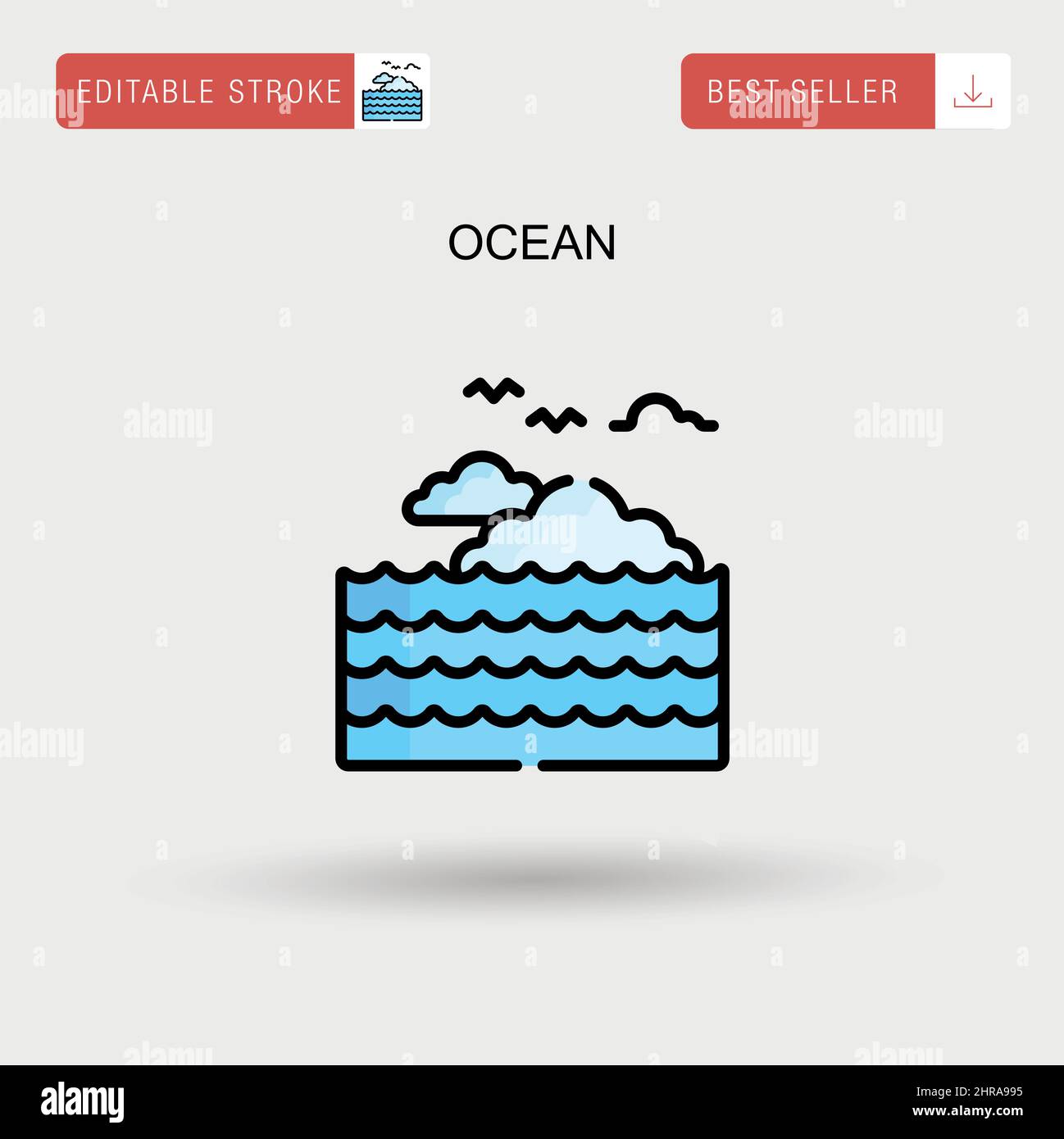 Ocean waves horizon underwater Stock Vector Images - Alamy