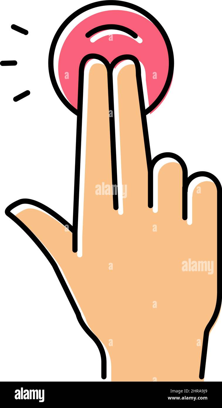 double tap with fingers on smartphone screen color icon vector ...
