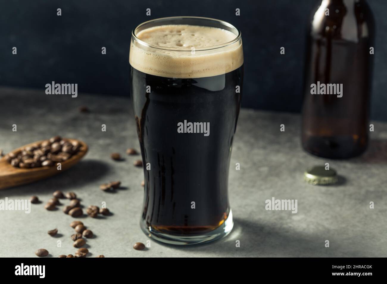 Boozy Refreshing Coffee Stout Beer in a Pint Glass Stock Photo - Alamy