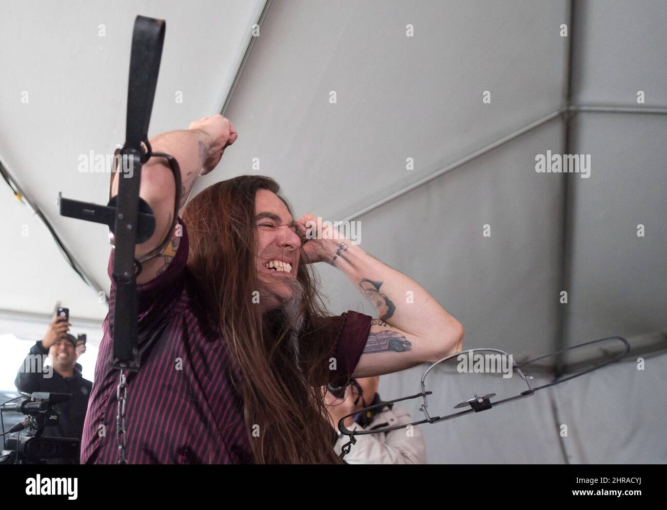 "Sweet Pepper," of the sideshow duo The Monsters of Schlock, reacts ...