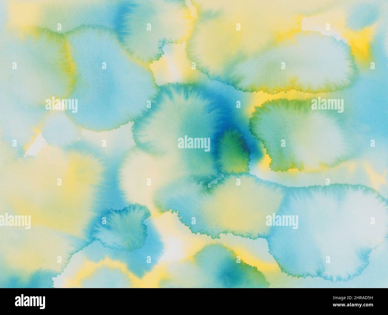 Yellow and blue colors watercolor background. Abstract primary colors ...