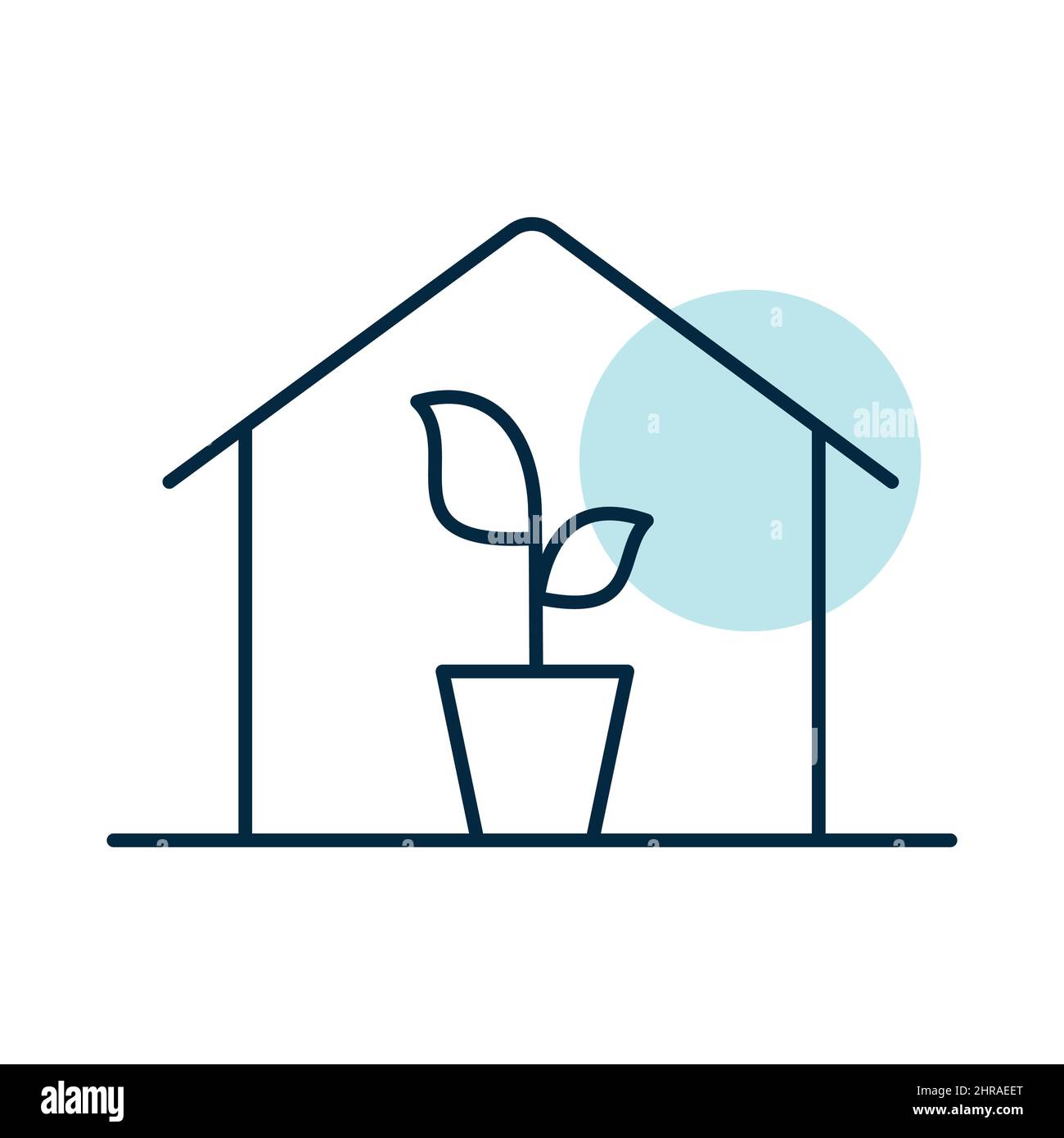 Greenhouse with seedlings inside isolated vector icon. Graph symbol for ...