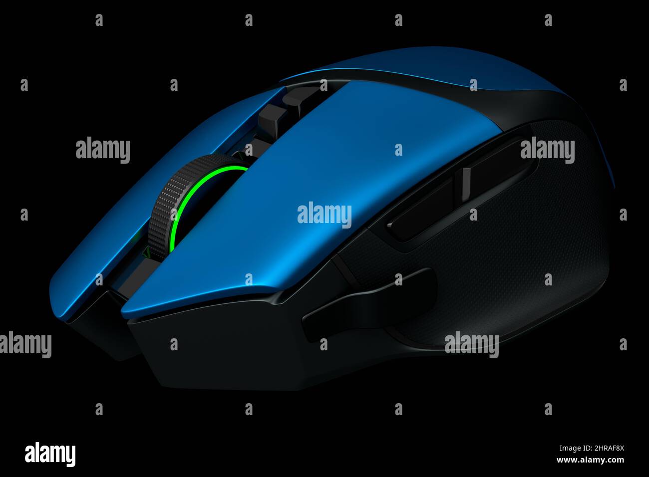 Modern wireless gaming computer mouse on professional pad isolated on ...