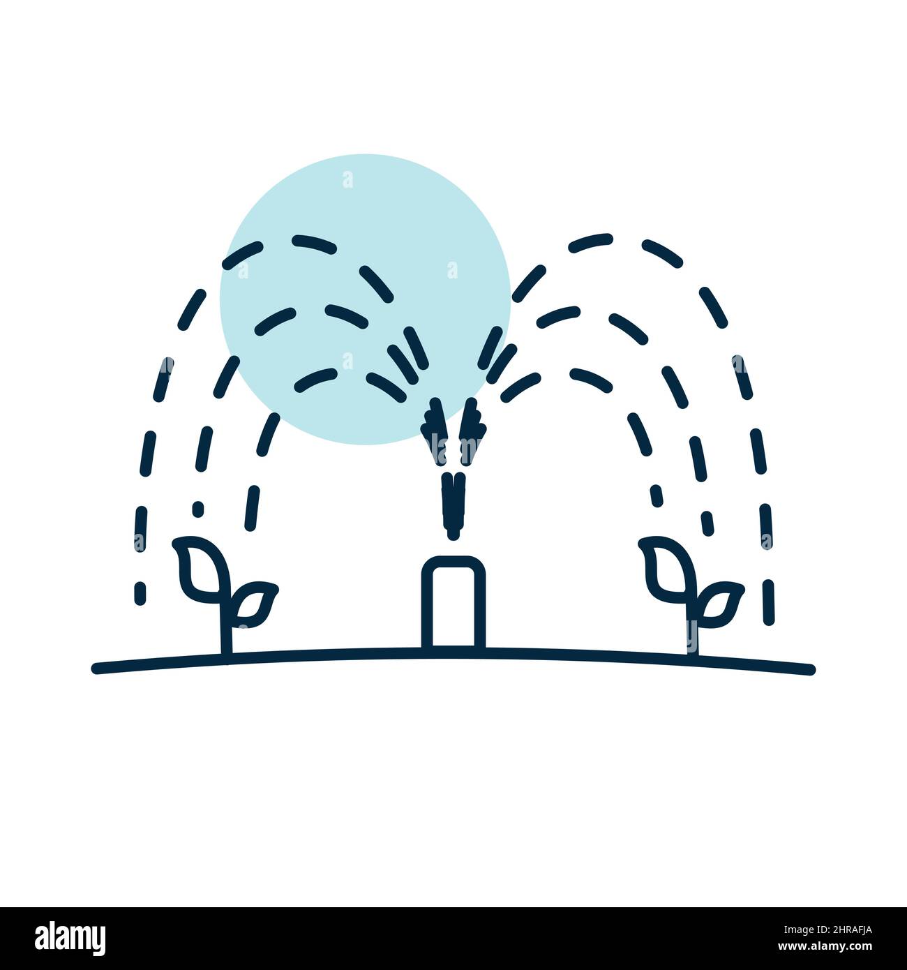 Automatic irrigation sprinkler isolated icon. Agriculture sign. Graph ...