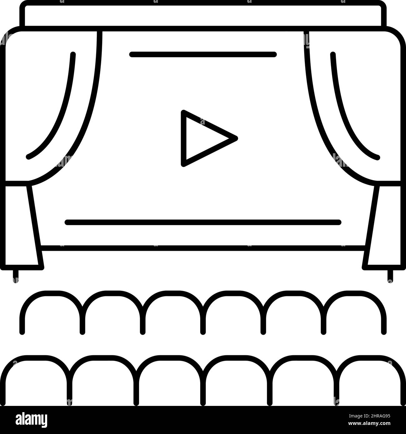 cinema display and seats line icon vector illustration Stock Vector ...