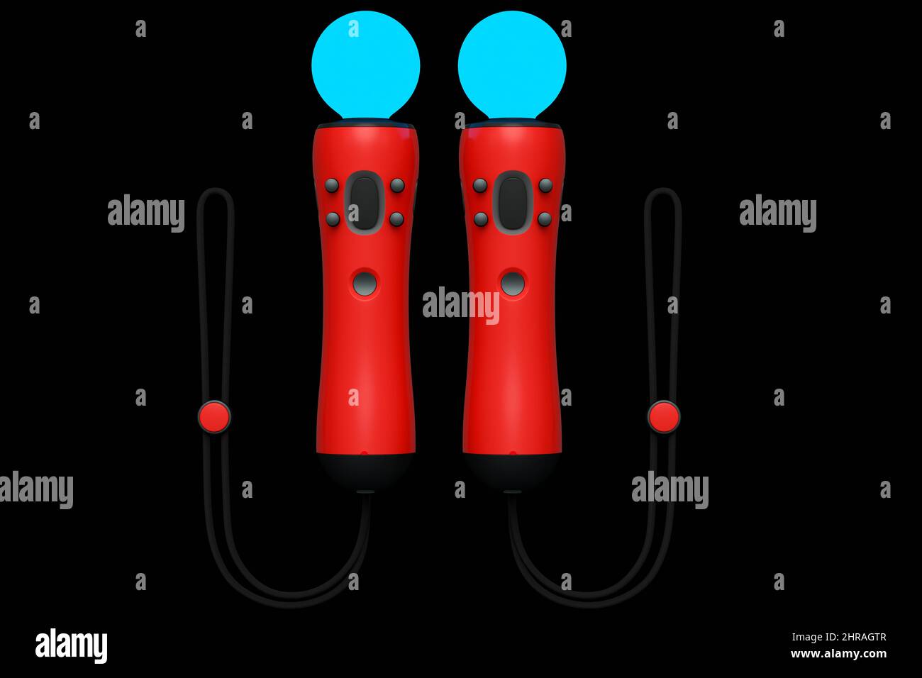 Virtual reality red controllers for online and cloud gaming on black ...