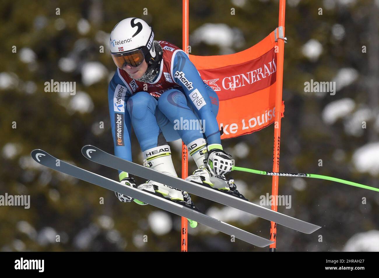 Ragnhild Mowinckel of Norway skis during a training run for the World ...