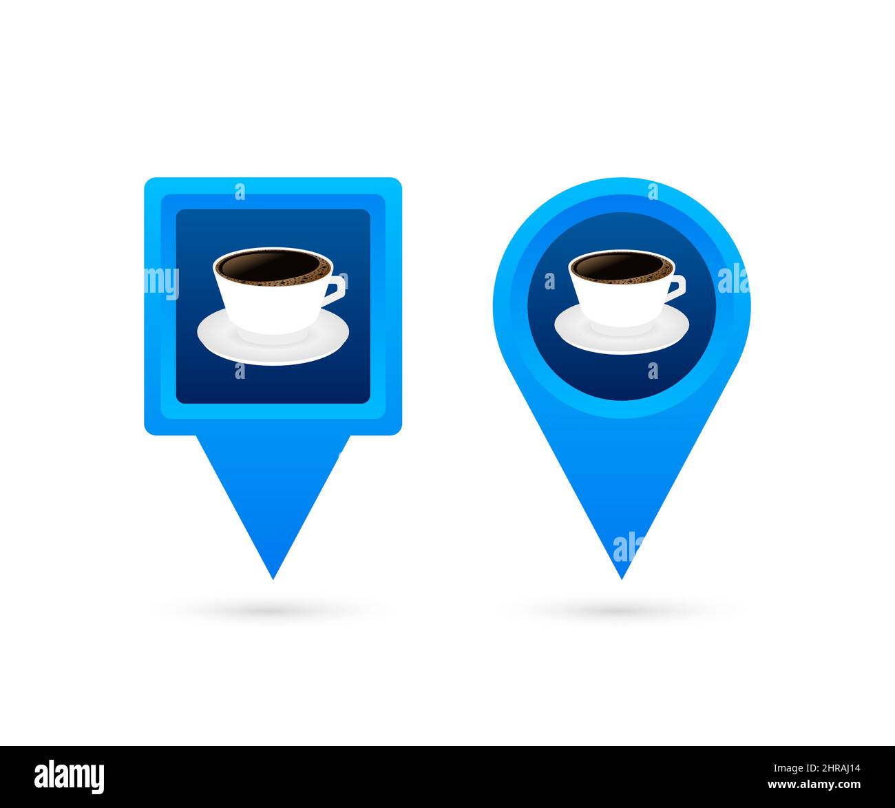 Map pointer with coffee. Pin Point cafe. Vector stock illustration ...