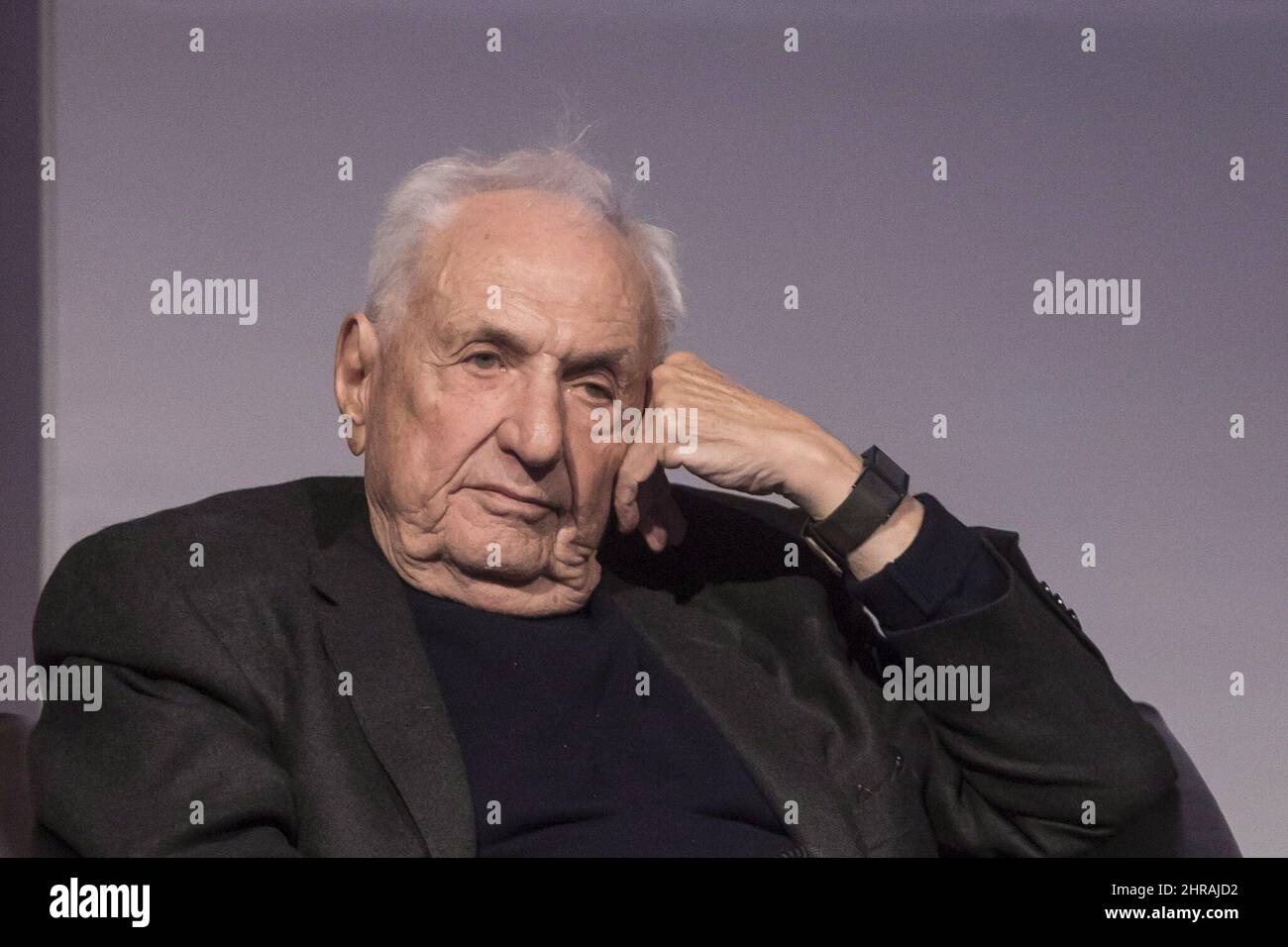 Architect Frank Gehry is pictured during a retrospective talk in ...