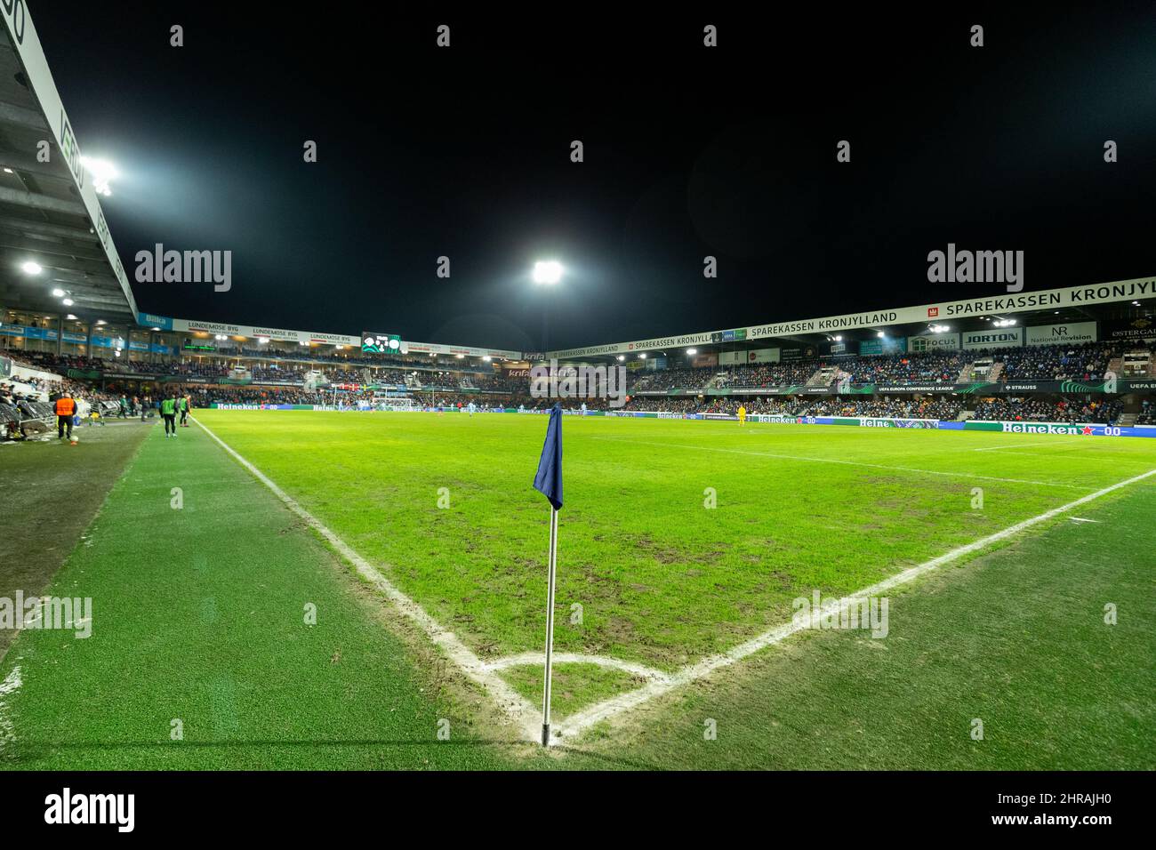 Randers, Denmark. 24th, February 2022. The Cepheus Park stadium seen ...