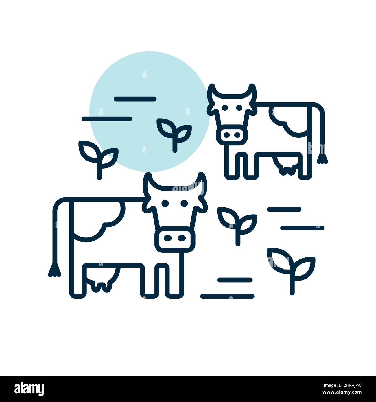 Cow on a pasture isolated icon. Agriculture sign. Graph symbol for your ...