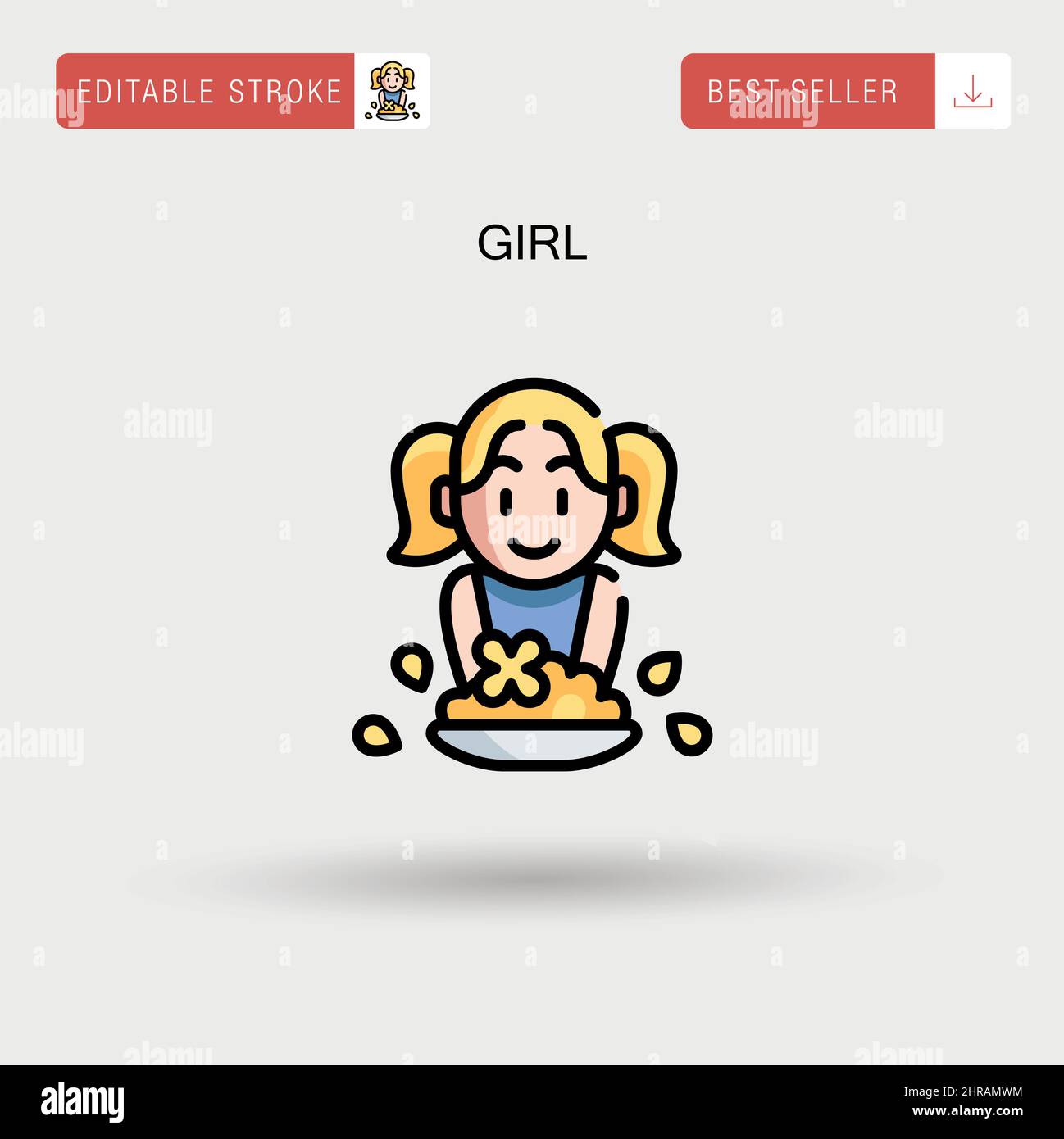 Girl Simple vector icon Stock Vector Image & Art - Alamy