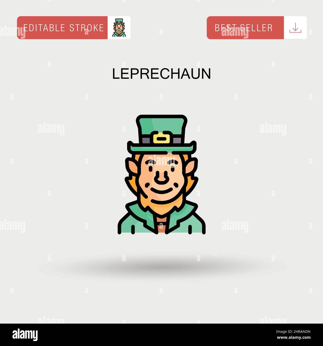 Green hat leaf vector icon Stock Vector Images - Alamy