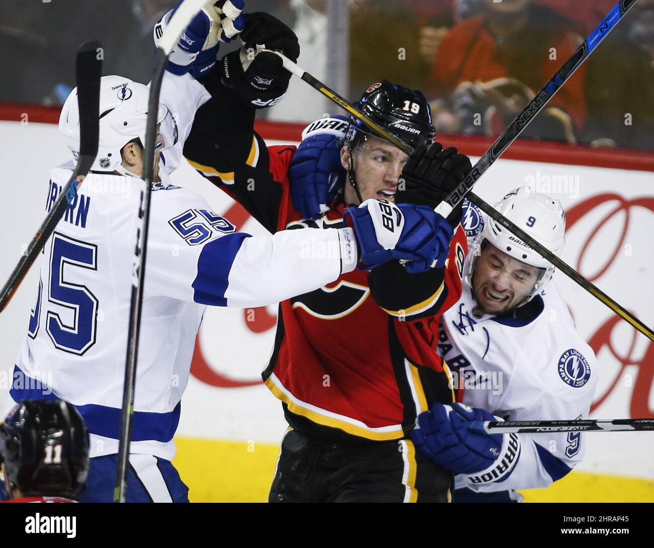 Tampa Bay Lightning's Tyler Johnson, right, and Braydon Coburn, left ...