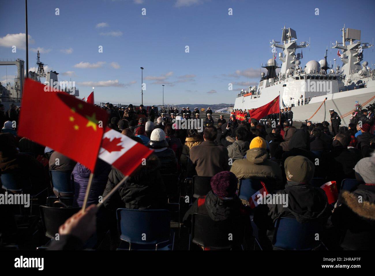 Chinese People's Liberation Army ships are welcomed by Royal Canadian ...