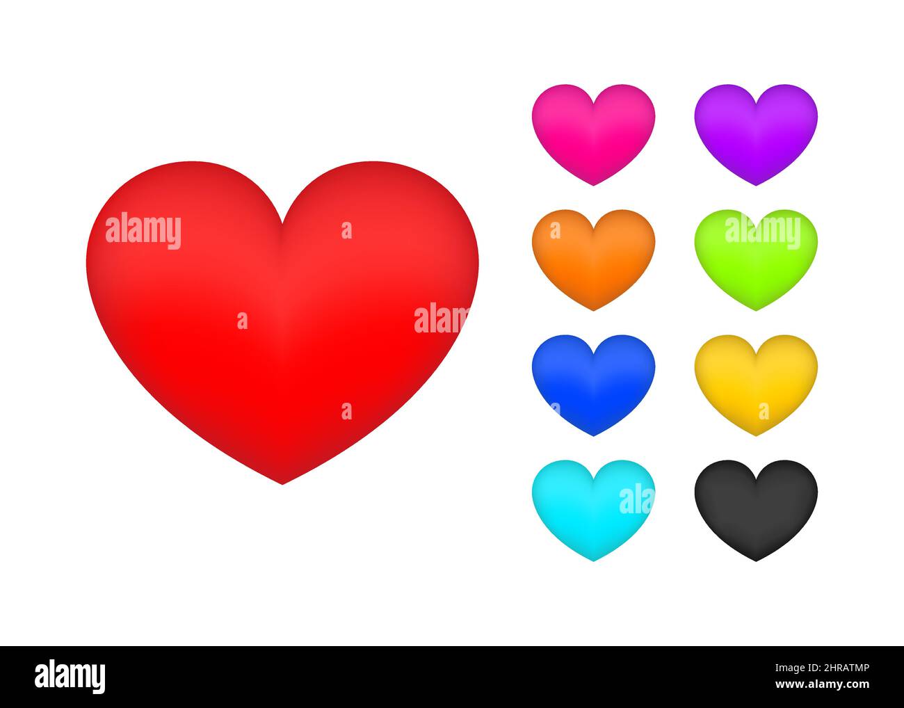 Doodle red heart. Love symbol. Heart icon set. Vector stock ...