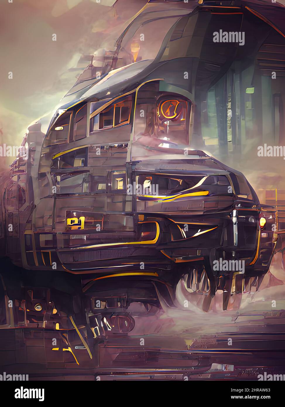 Beautiful colored drawing of steampunk machines Stock Photo - Alamy