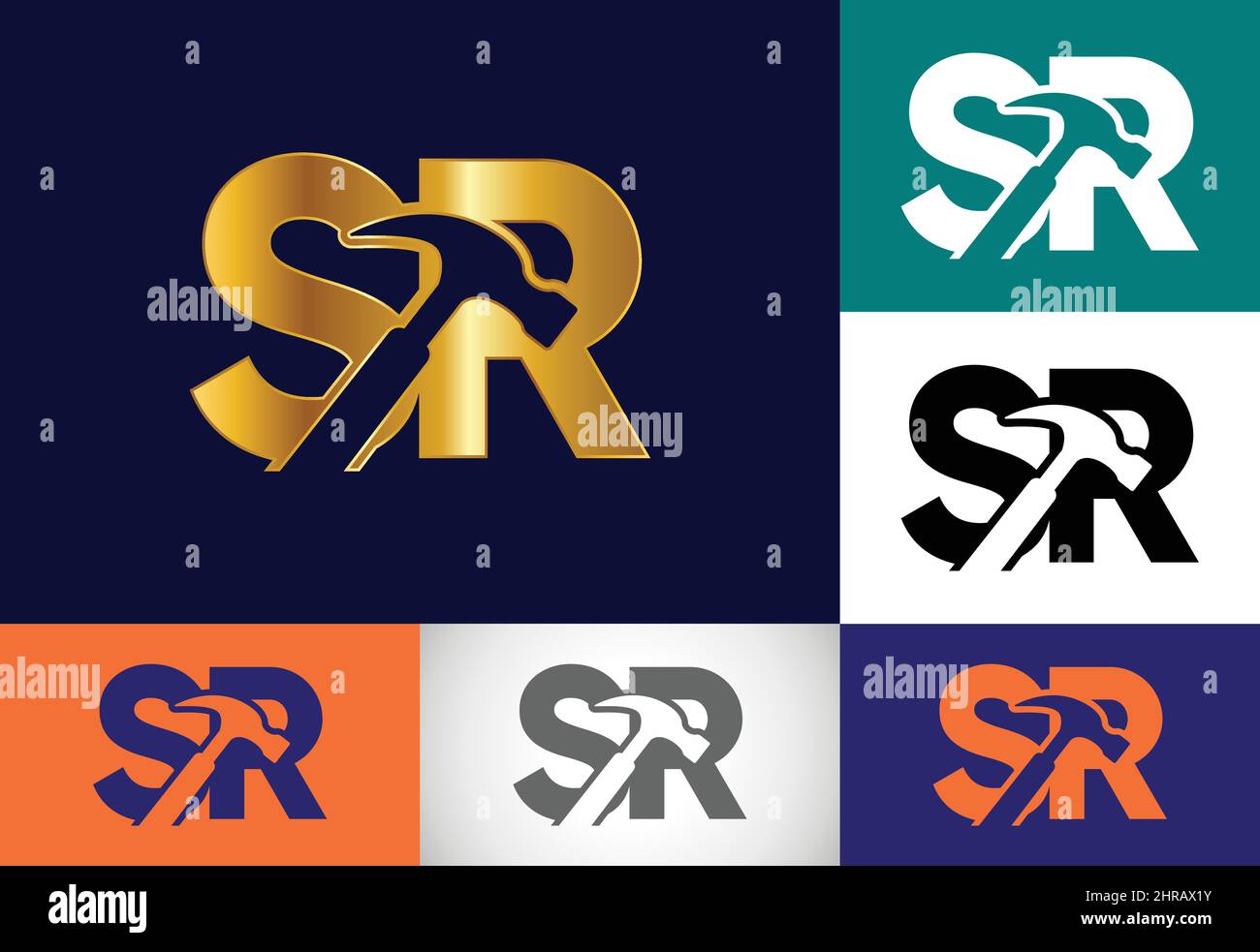 Initial Monogram Letter SR Logo Design Vector. Graphic Alphabet Symbol ...