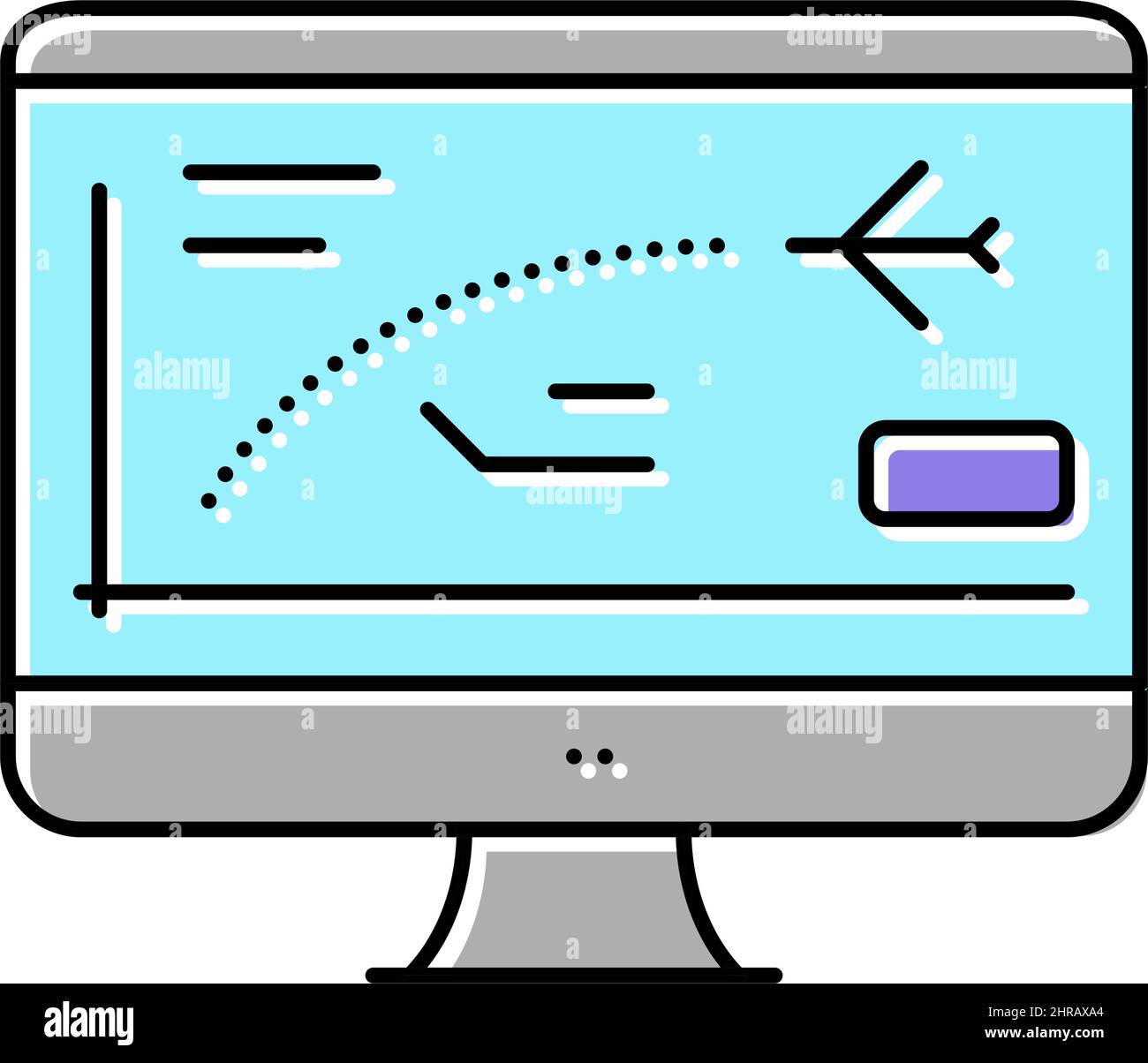 flight path computer simulator color icon vector illustration Stock ...