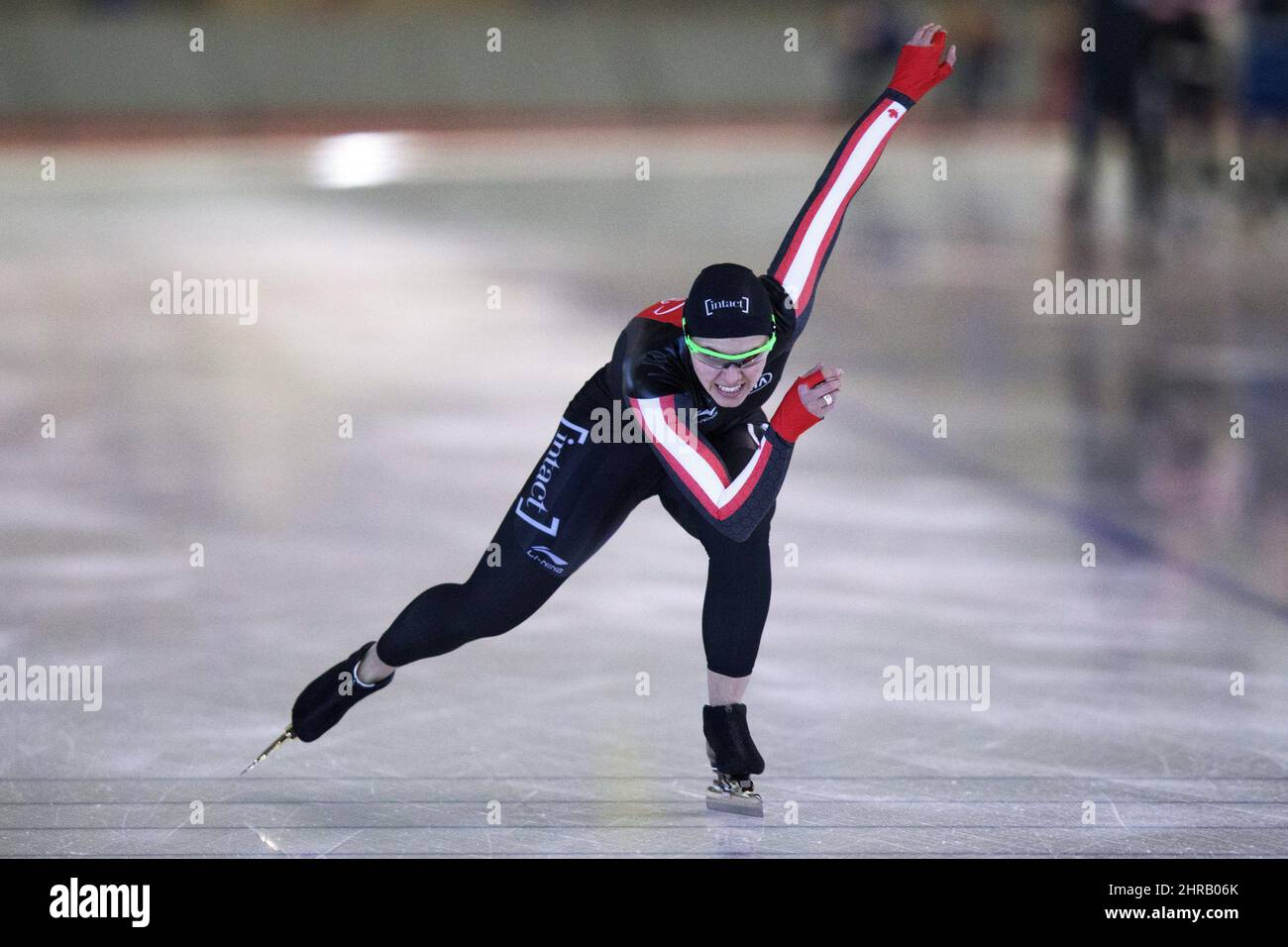 Long-track speedskater Marsha Hudey trains at the Olympic Oval in ...