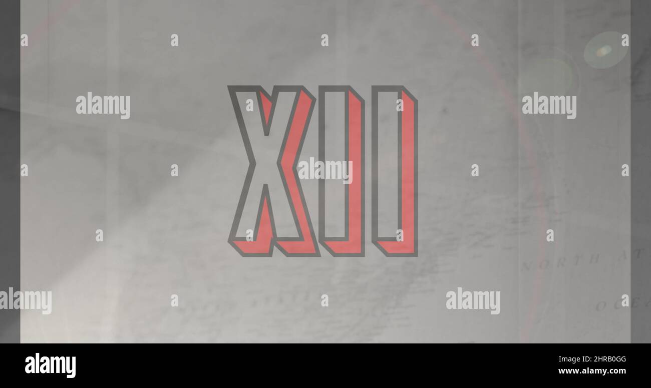 Image of changing numbers over grey background Stock Photo - Alamy