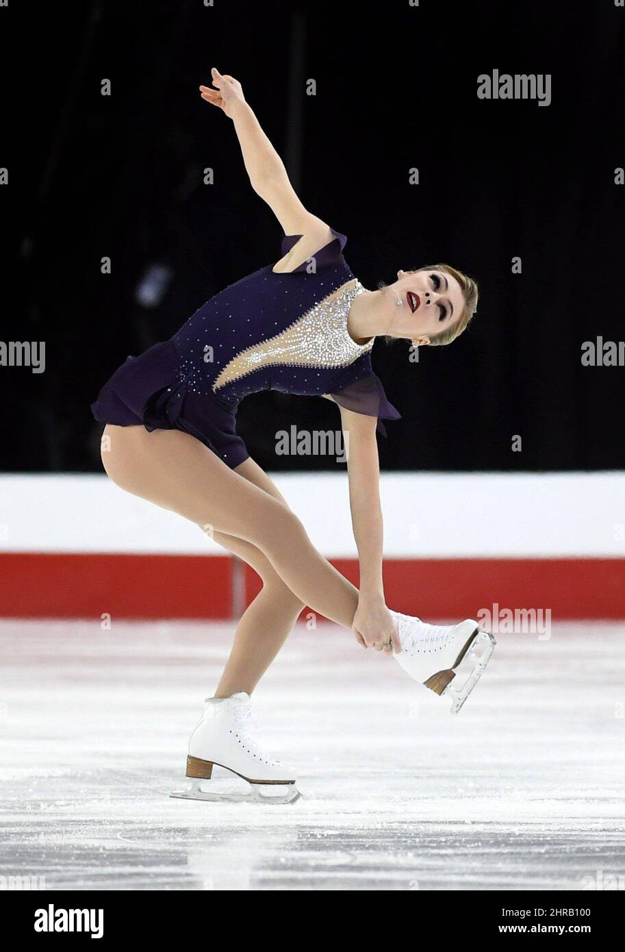 Larkyn Austman competes in the senior women free program during the ...