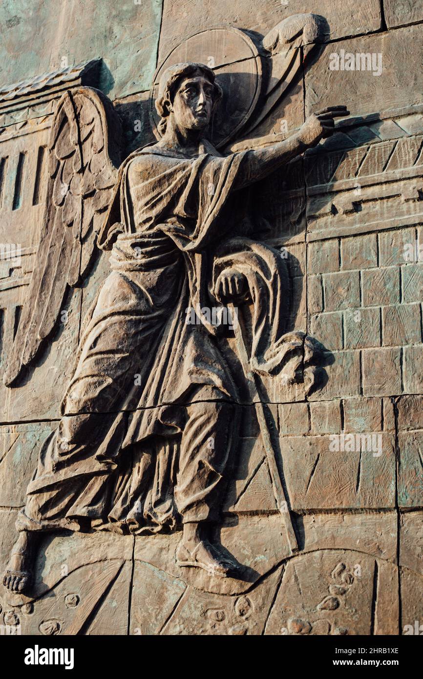 Shot of an ancient design of angel on temple of Georgia Stock Photo - Alamy
