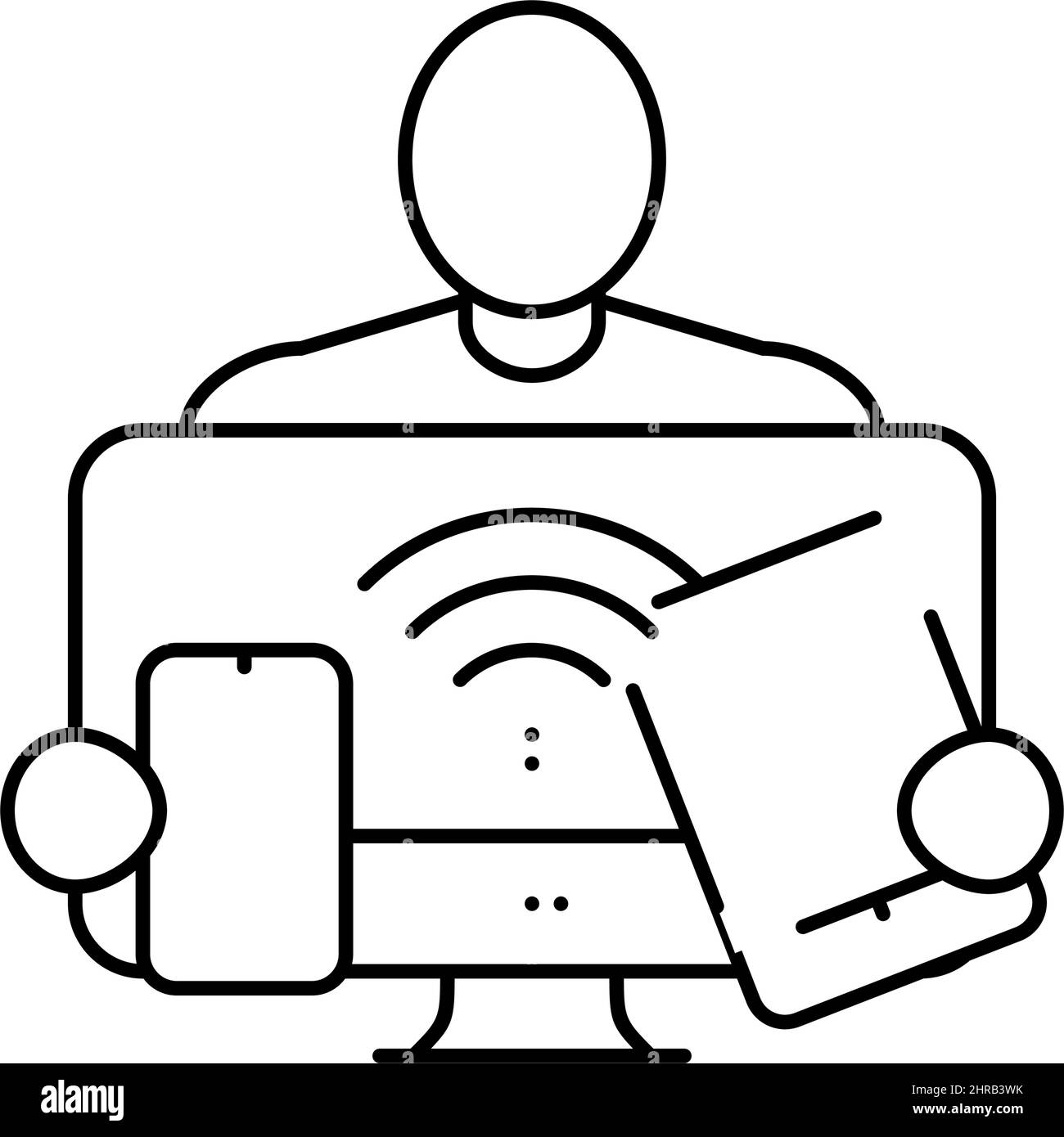 digital native technology line icon vector illustration Stock Vector ...