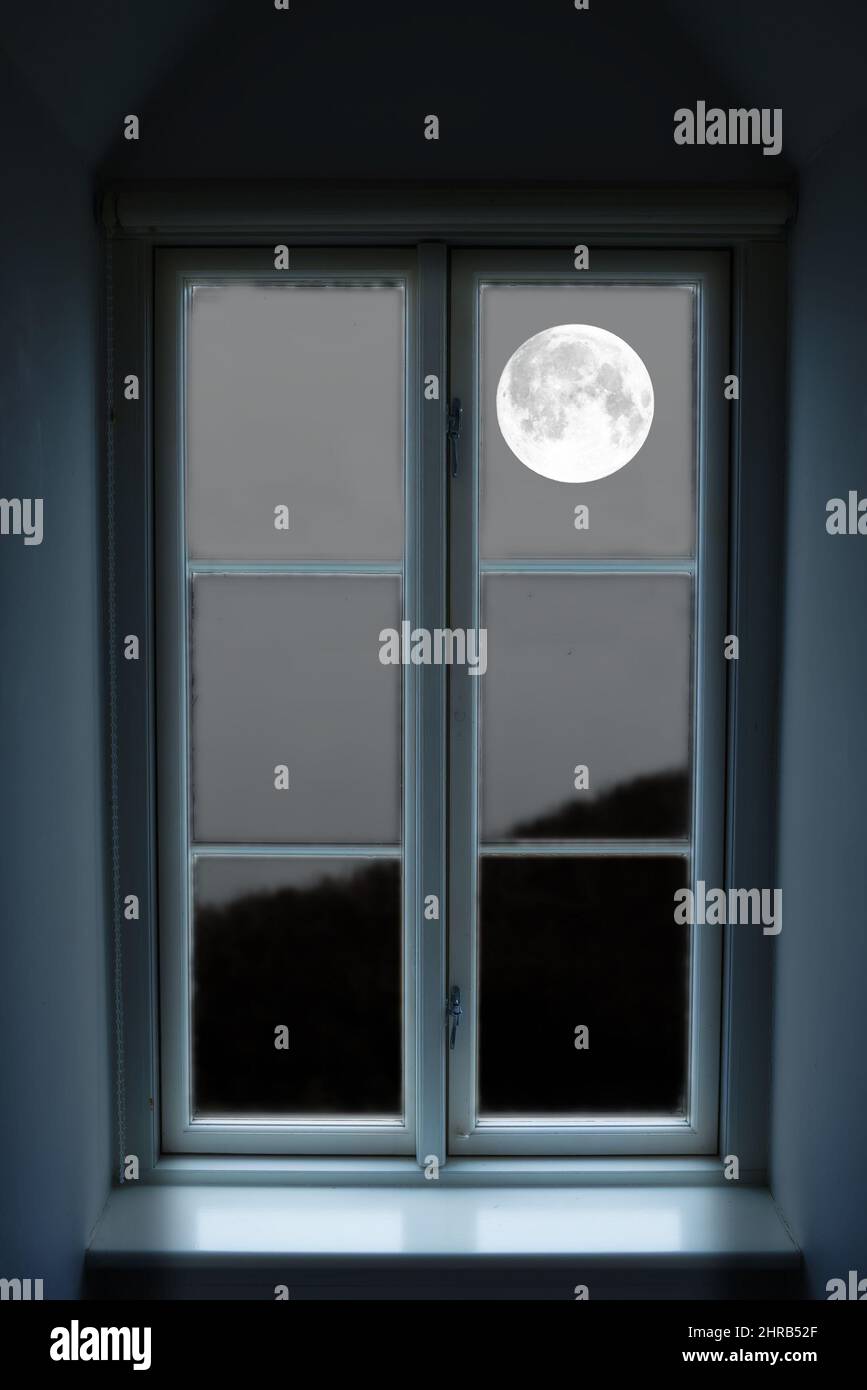 The moon looking through the window. A photo of the moon outside my ...