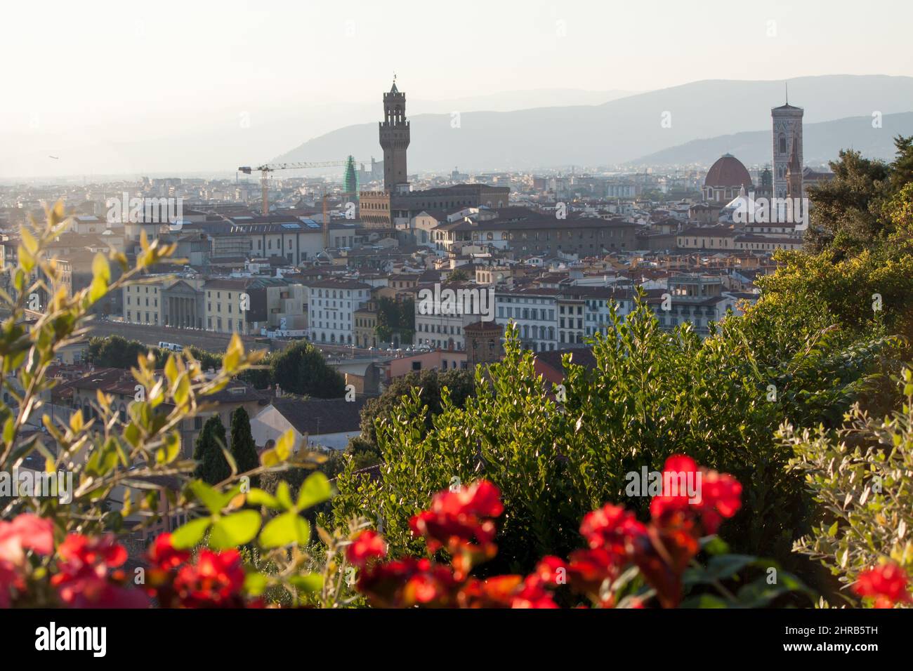 View of the famous Italian city of Florence from the Michelangelo ...