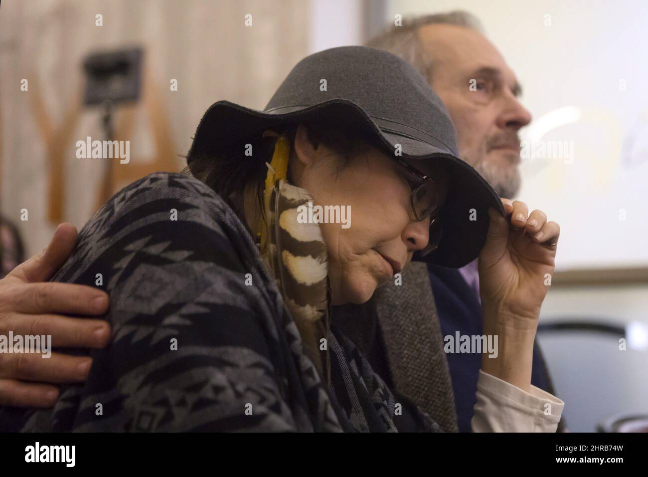 Chief Marcia Brown Martel sits with her husband Raymond Martel at a ...