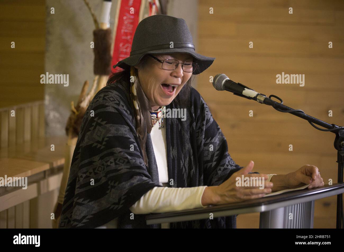 Chief Marcia Brown Martel smiles as she reads a statement during a news ...